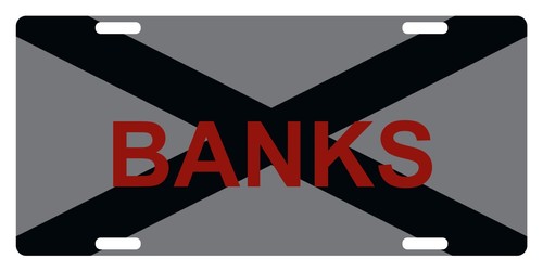 Alabama State Flag License Plate Gray & Black Version Banks | eBay