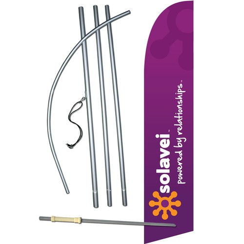 Solavei Purple Powered By Relationships Swooper Flag Kit | eBay