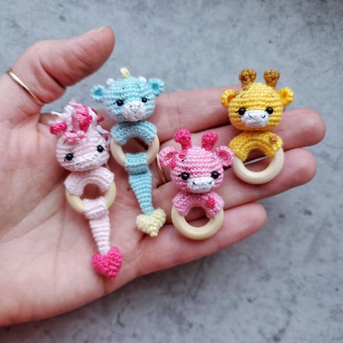 Miniature doll teether. Dollhouse mini toy animal. Doll collection ...