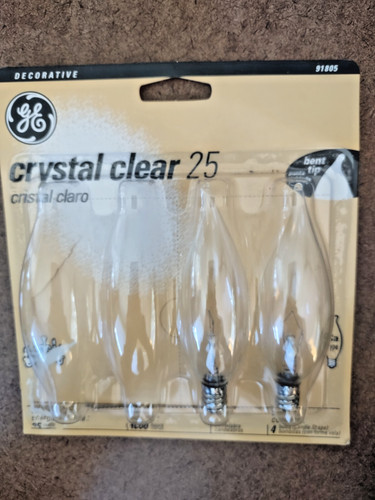 GE crystal clear 25W Light Bulbs Candelabra Base - 2 total | eBay