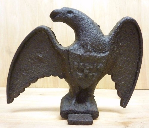 19c Antique Cast Iron Eagle Snowbird with Shield on Chest backside mount bracket | eBay