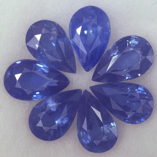 1.65CT STUNNING AA 7PCS PEAR HEATED ONLY BLUE CEYLON SAPPHIRE NATURAL ...