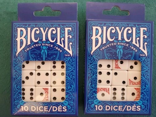 Lot 2 Sets Bicycle Dice, 10 Count (Six Sided 16 mm) Games Craps ...