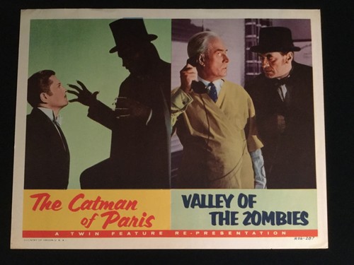 CATMAN OF PARIS VALLEY OF THE ZOMBIES Lobby Card Poverty Row Horror Sci ...