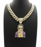 ICED DIPSET DIPLOMATS PENDANT GOLD CUBAN LINK CHAIN NECKLACE HIP HOP ...