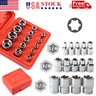 14 Pcs E Torx Star Female Bit Socket Set 1/2" 3/8" 1/4" Drive E4 -E24 ...