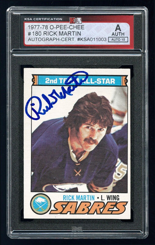 1977 O-Pee-Chee #180 Richard Rick Martin Autograph HQ Buffalo Sabres ...