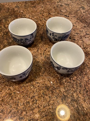 Pier 1 Tea Cups Blue White Paisley Floral Set Of 4 Cups Only Pier 1 # ...