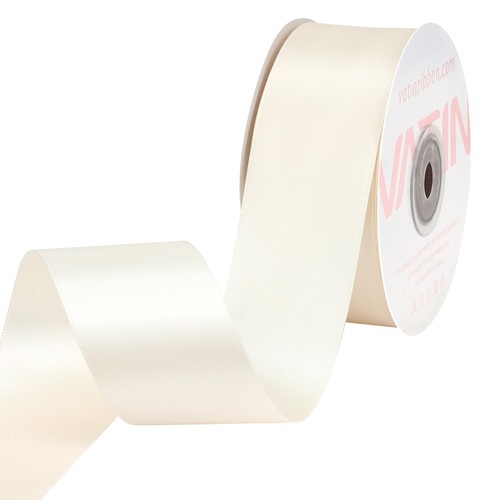 Ivory Satin Ribbon 1-1/2" Continuous 50 YardsIvory Polyester Fabric ...