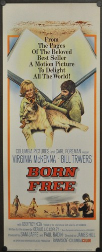 Born Free 1966 ORIGINAL 14X36 NR MINT MOVIE POSTER VIRGINIA McKENNA ...