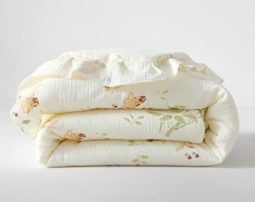 100% Cotton Muslin Crib Comforter/Quilt,Ultra Soft Cozy Reversible Baby ...