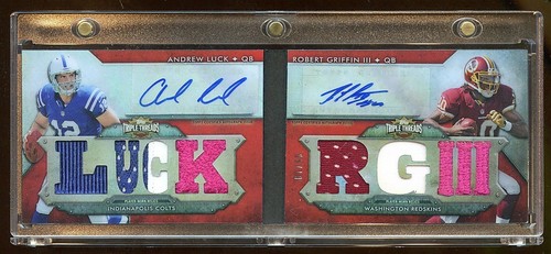 2012 TOPPS BOOKLET DUAL RC AUTO /10 ANDREW LUCK / ROBERT GRIFFIN III ...