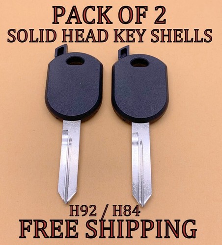 PACK OF 2 H92 H84 SOLID HEAD TRANSPONDER KEY SHELL CASE BLANK WITH CHIP ...