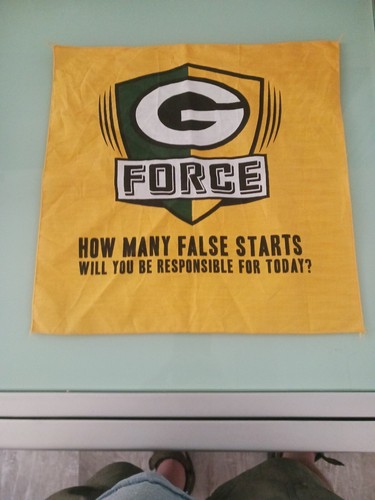 Green Bay Packers G Force False Starts Cheer Rally Bandana 14 x 14 NFL ...