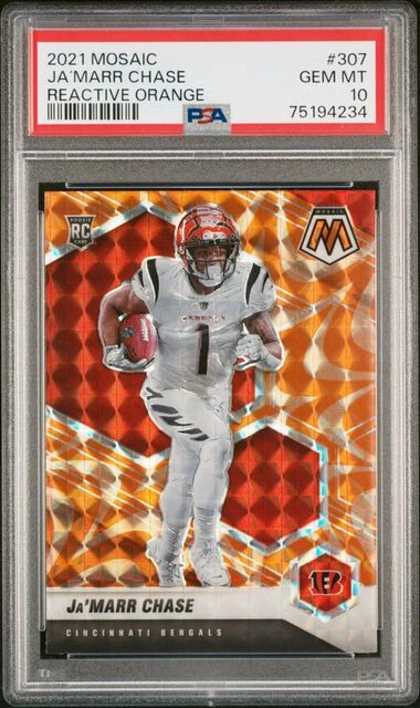 Ja'Marr Chase 2021 Mosaic #307 Reactive Orange PSA 10 Price Guide ...