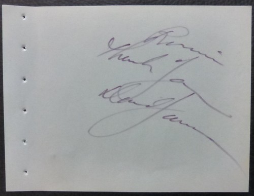 David Janssen Signed album page, 5-1/4" x 4-3/4( Actor The Fugitive ...