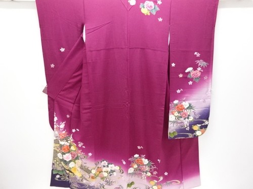 45339# JAPANESE KIMONO / FURISODE / SILK / KICHO PATTERN | eBay
