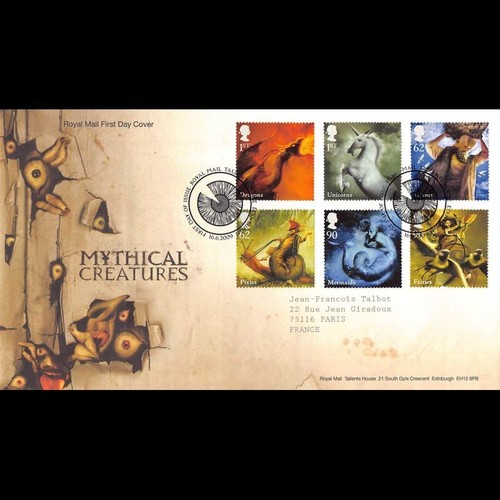FDC Royal Mail - Mythical Creatures - Series 3165 to 3170 | eBay
