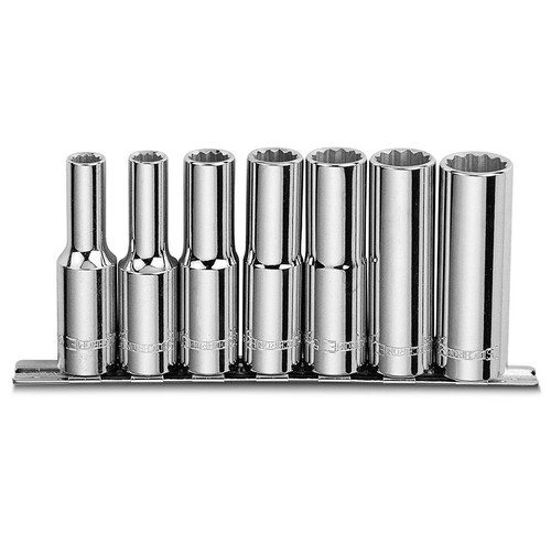 Sidchrome 7 PC 1/2" Drv Deep Socket Set 3/8 7/16 9/16 5/8 11/16 & 3/4 ...
