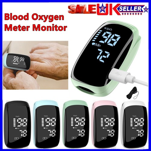 Finger Tip Pulse Oximeter Meter SpO2 Oxygen Saturation rate Heart Blood ...