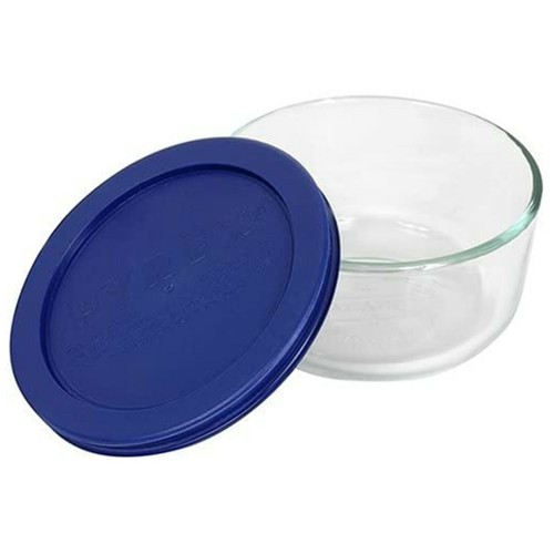 Pyrex Simply Store 7200 Clear Glass Food Storage Bowl w/ 7200-PC Blue ...