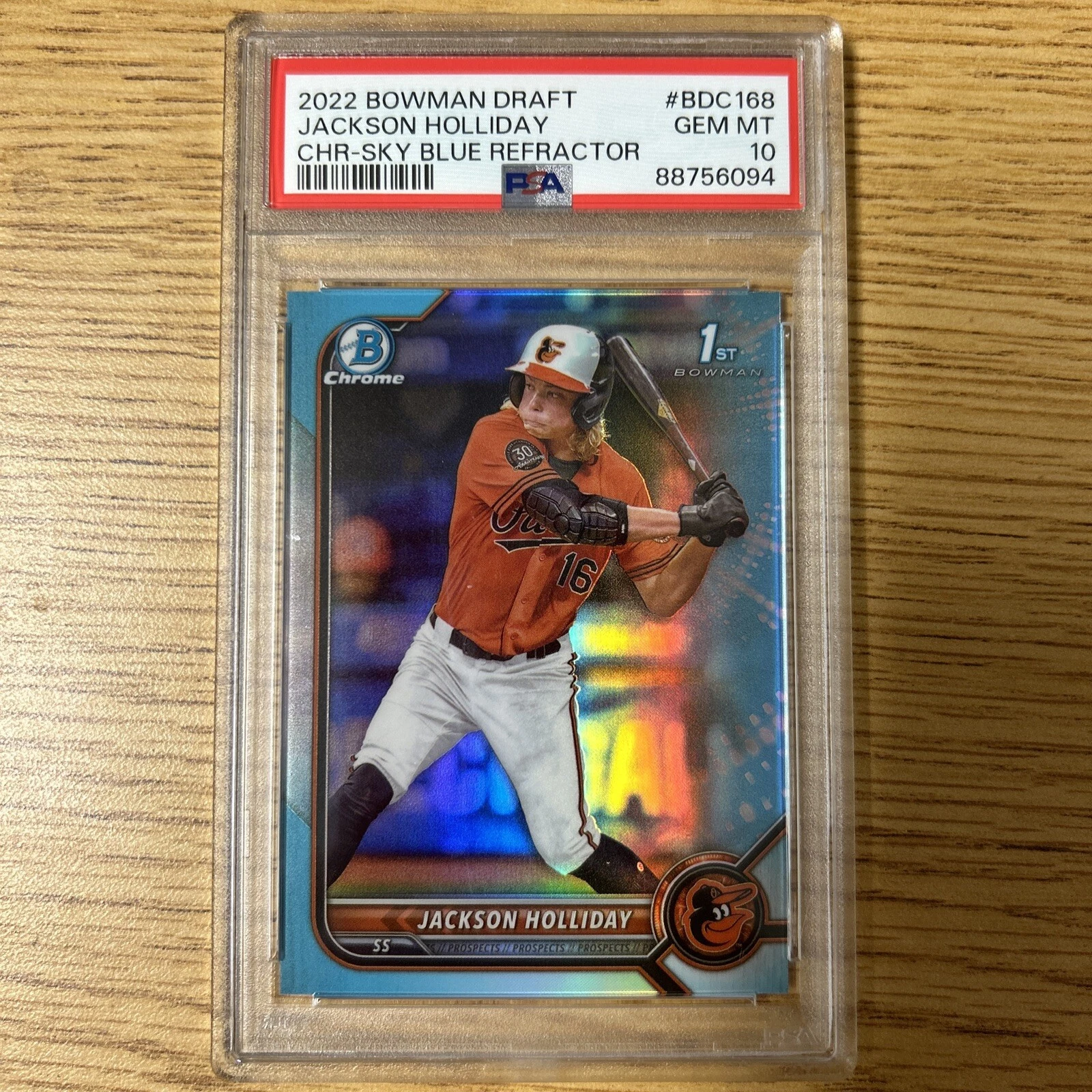Jackson Holliday 2022 Bowman Draft #BDC-168 Chrome - Sky Blue Refractor ...