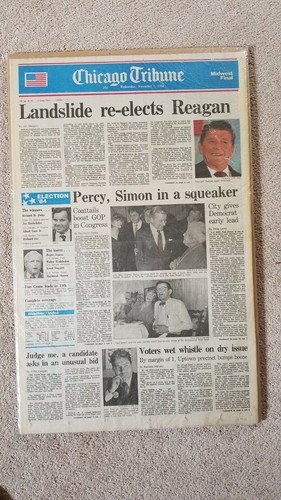 LANDSLIDE RE-ELECTS REAGAN, November 7, 1984 | eBay