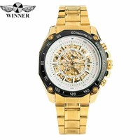 Winner Automatic Mechanical Men's Skeleton Back Wrist Watch Date ...