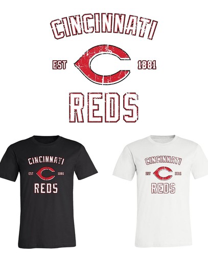Cincinnati Reds Est Distressed logo T-shirt Sizes Youth-Adult 6XL FAST ...
