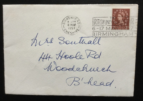 GB 1957 ‘British Industries Fair, Birmingham’ slogan postmark On Cvr ...