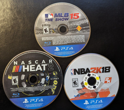 Lot of 3 - MLB 15 The Show, NBA 2K18, NASCAR HEAT 2 - Sony PlayStation ...