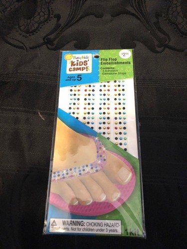 Busy Kids FLIP FLOP EMBELLISHMENT 4 ADHESIVE GEMSTONE STRIPS for ages 5 ...