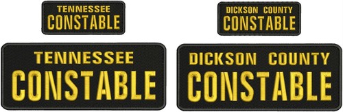 TENNESSEE CONSTABLE embroidery Patches 4x10 and 2x5hook on back blk ...