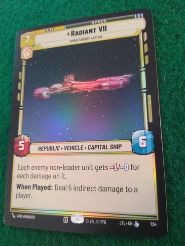 STAR WARS UNLIMITED JUMP TO LIGHTSPEED LEGENDARY #724 RADIANT VII FOIL ...