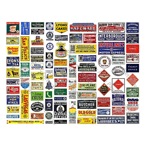 Dollhouse & General Store Signs, 86 Diorama Advertising Signs, 1 ...