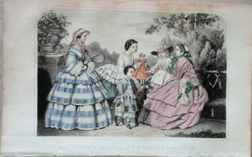 Vintage Print, GODEY'S UNRIVALED COLORED FASHIONS, #11, FASHION PRINT ...