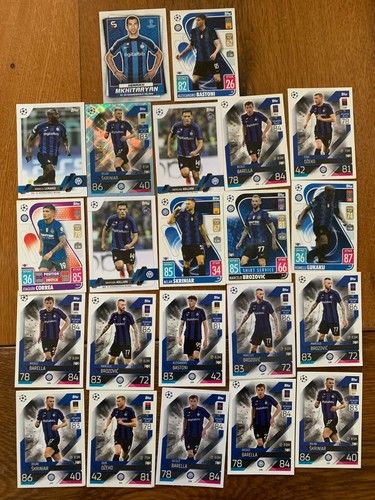 Inter Milan Soccer Cards Team Set: Bastoni, Lukaku,Mkhitaryan,Dzeko ...