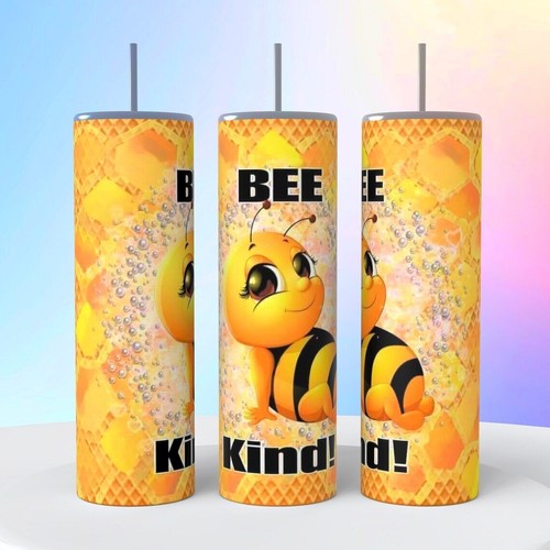 Bee Kind Cute Bumblebee Honeycomb Tumbler 20 ounce insulated coffee cup ...