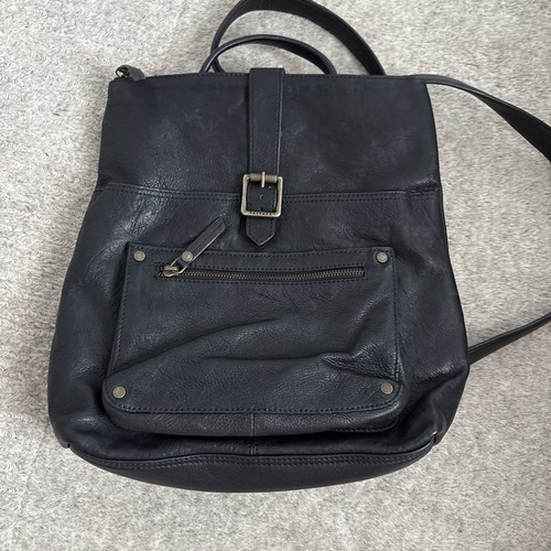 FatFace AVA Multifunctional Leather Bag Backpack black RRP £89 PRELOVED ...