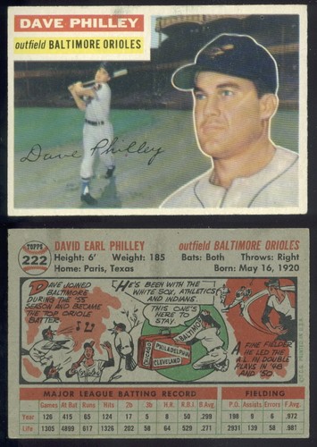 (33112) 1956 Topps 222 Dave Philley Orioles-EM | eBay