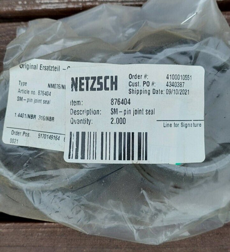Netzsch 876404 SM-pin joint seal Qty 2 *New Old Stock* | eBay