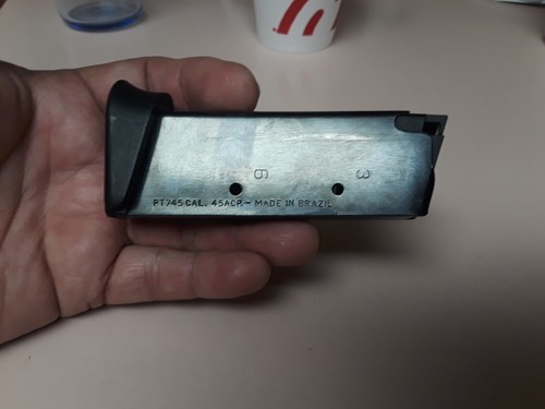 USED FACTORY TAURUS PT745 MAGAZINE .45 ACP CALIBER 6 ROUND BLUED BLACK ...