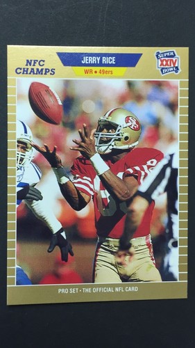 1989 Pro Set JERRY RICE GOLD GTE SUPER BOWL FOOTBALL CARD WRONG BACK ...