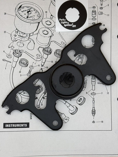 HARLEY AERMACCHI 67179-74P SUPPORT & 67080-75P LABEL 74 - early 76 ...