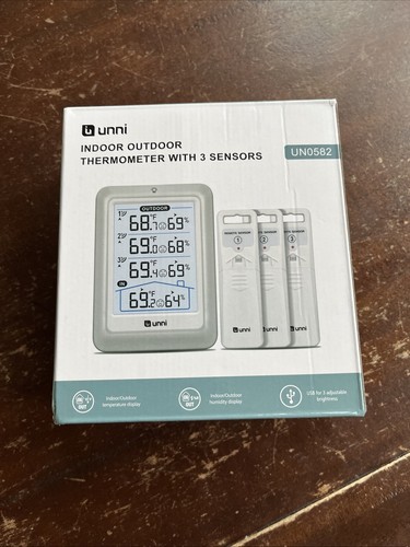 Unni INDOOR-OUTDOOR Thermometer With 3 SENSORS - UN0582 | eBay