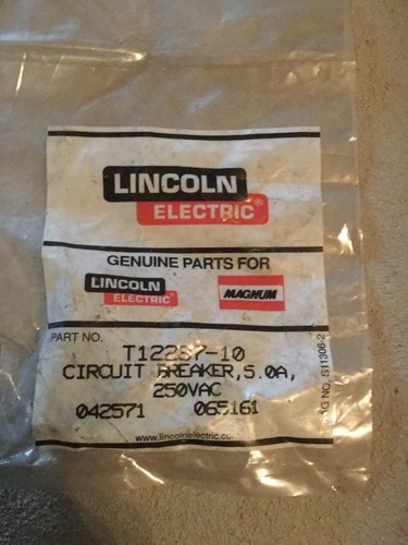 LINCOLN ELECTRIC T12287-10 CIRCUIT BREAKER, 5.0A, 250VAC, NEW OLD STOCK ...
