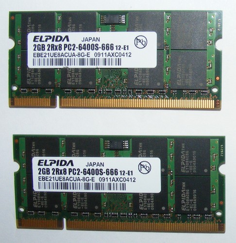 Lot of 2 Memory Module 2 x 2GB EBE21UE8ACUA-8G-E ELPIDA | eBay
