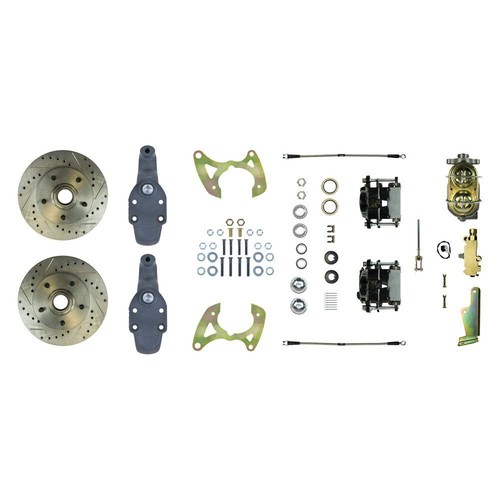 For Chevy Impala 58-64 Drum-to-Disc Drilled & Slotted Front Brake ...