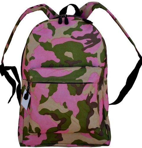 Pink Camouflage Backpack - 17" x 13" x 7" | eBay