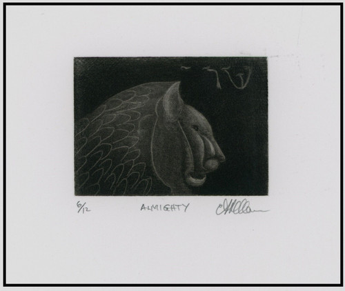 Biblical LION of Judah Ari. Original MEZZOTINT Signed Numbered Judaica ...